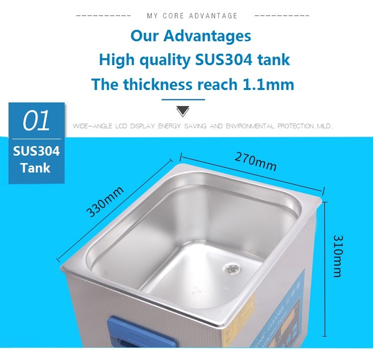 10L Digital with power adjustable digital control ultrasonic cleaner